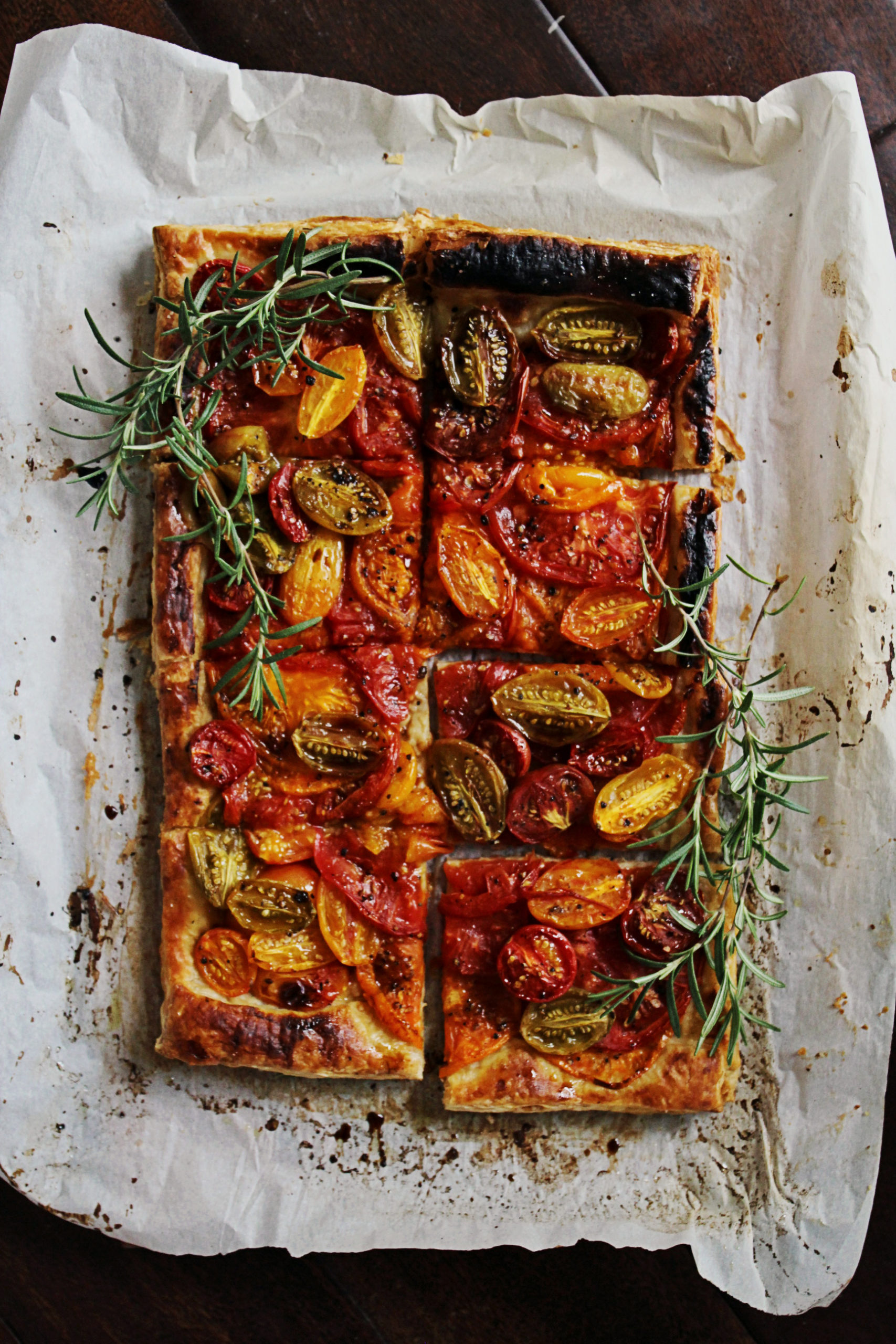 End of Summer Tomato Tart on Puff Pastry - siegefoodphotoblog.com